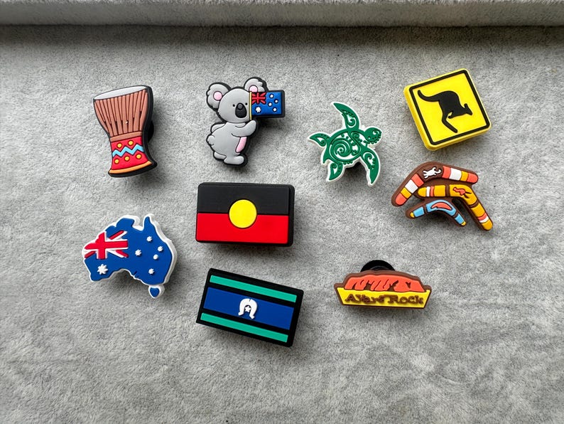9 Aboriginal Flag Indigenous Shoes Charms for Crocs Uluru Torres Strait ...