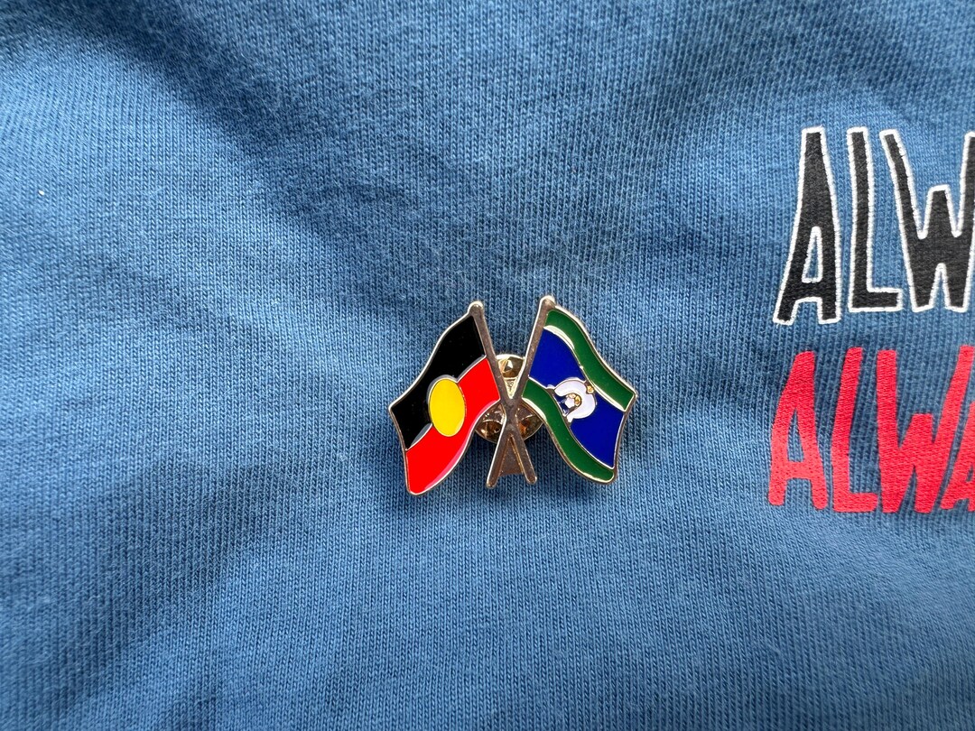 Aboriginal Torres Strait Islander Flag Side by Side Enamel Pin Badge ...