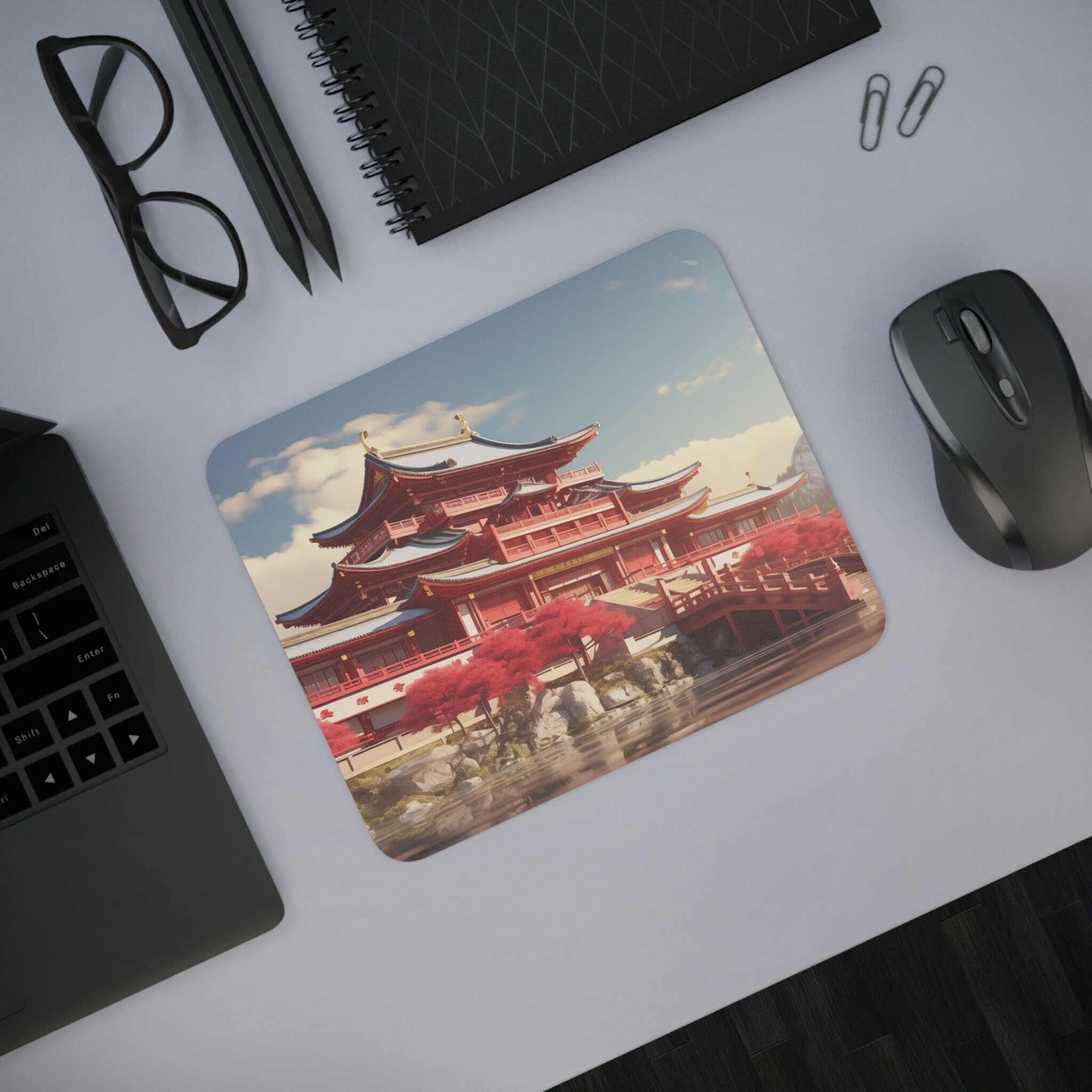 Traditional Japanese Architecture Mouse Pad 7x8.6 Perfect for Your Desk ...