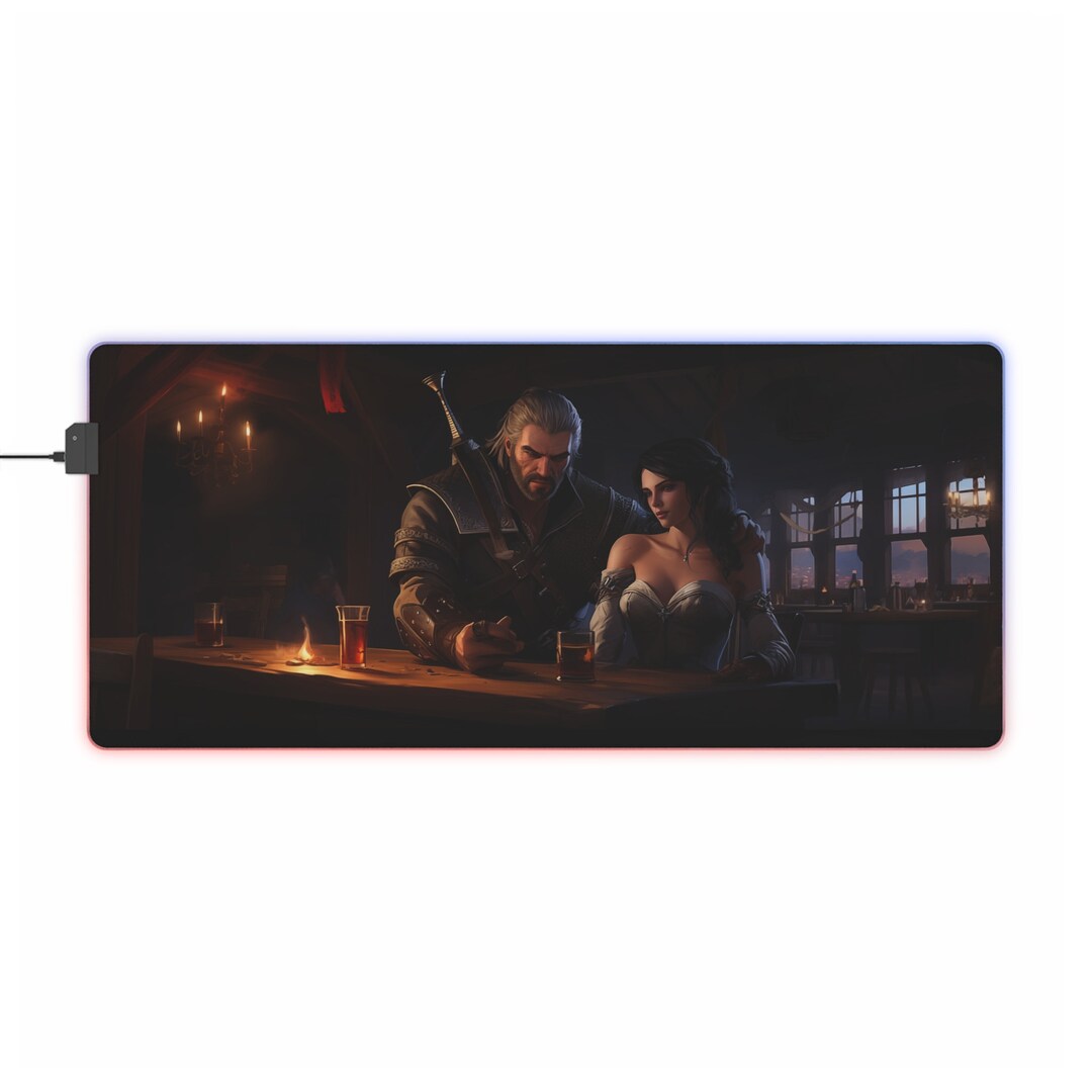 The Witcher Geralt of Rivia & Yennefer LED Mouse Mat Gaming - Etsy