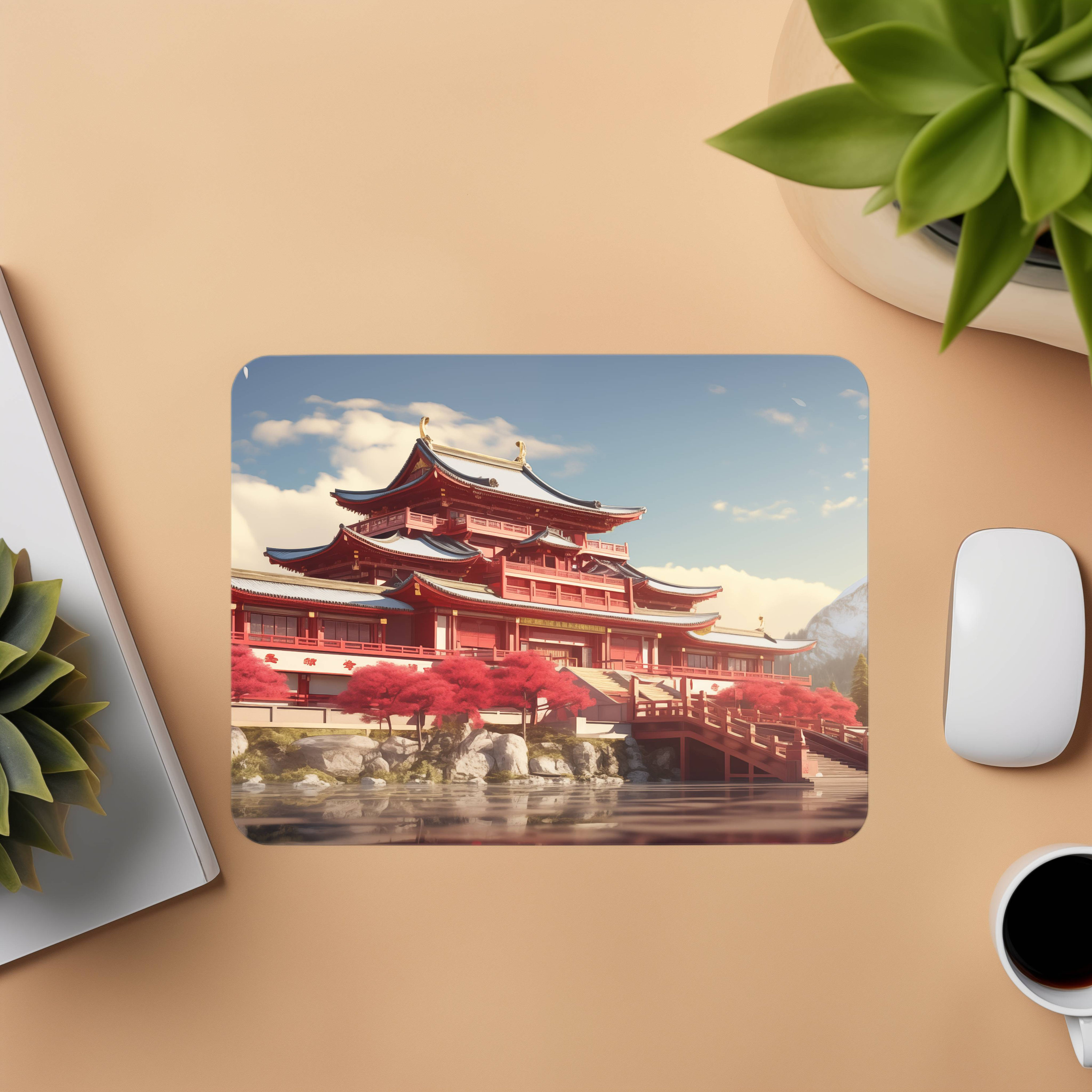 Traditional Japanese Architecture Mouse Pad 7x8.6 Perfect for Your Desk ...