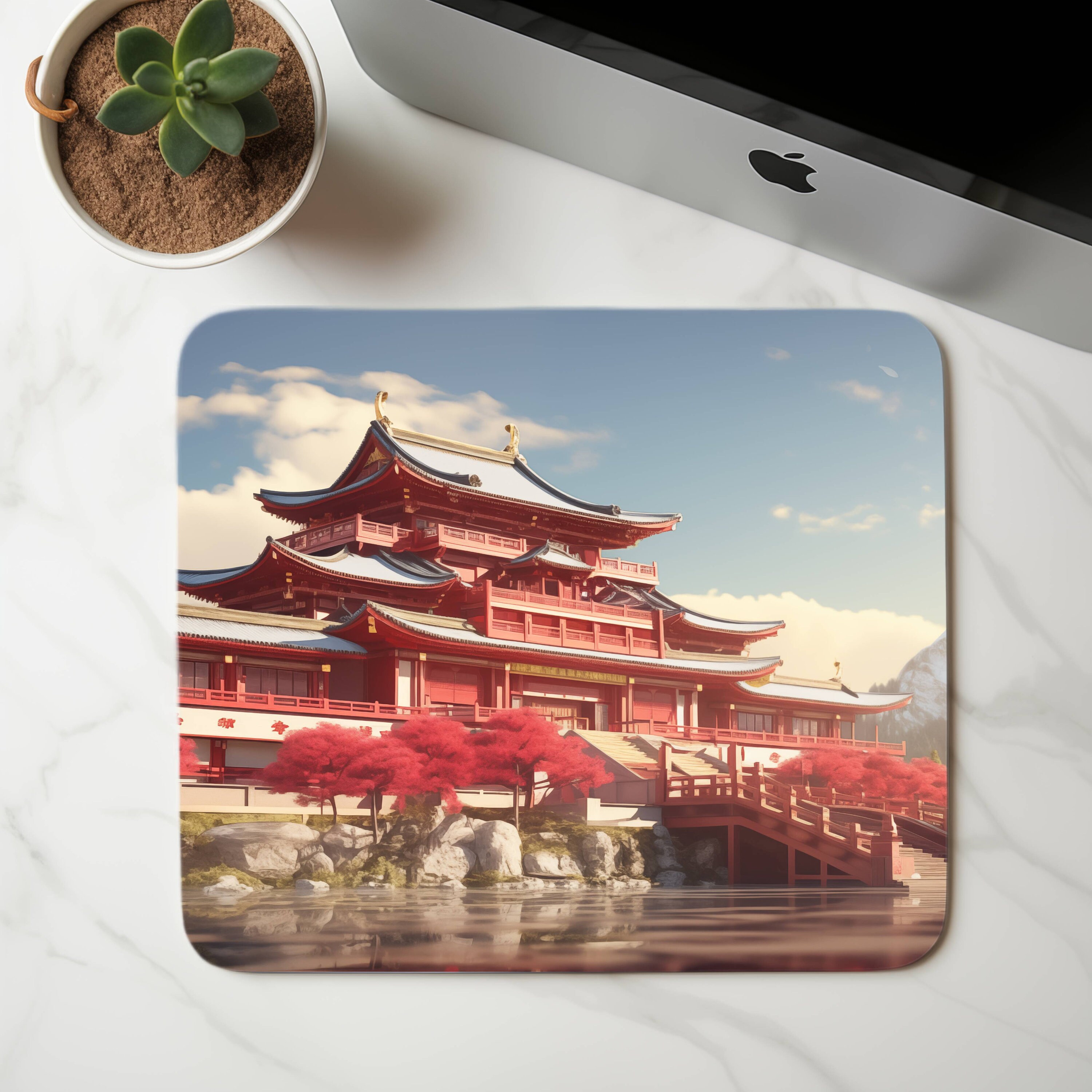Traditional Japanese Architecture Mouse Pad 7x8.6 Perfect for Your Desk ...