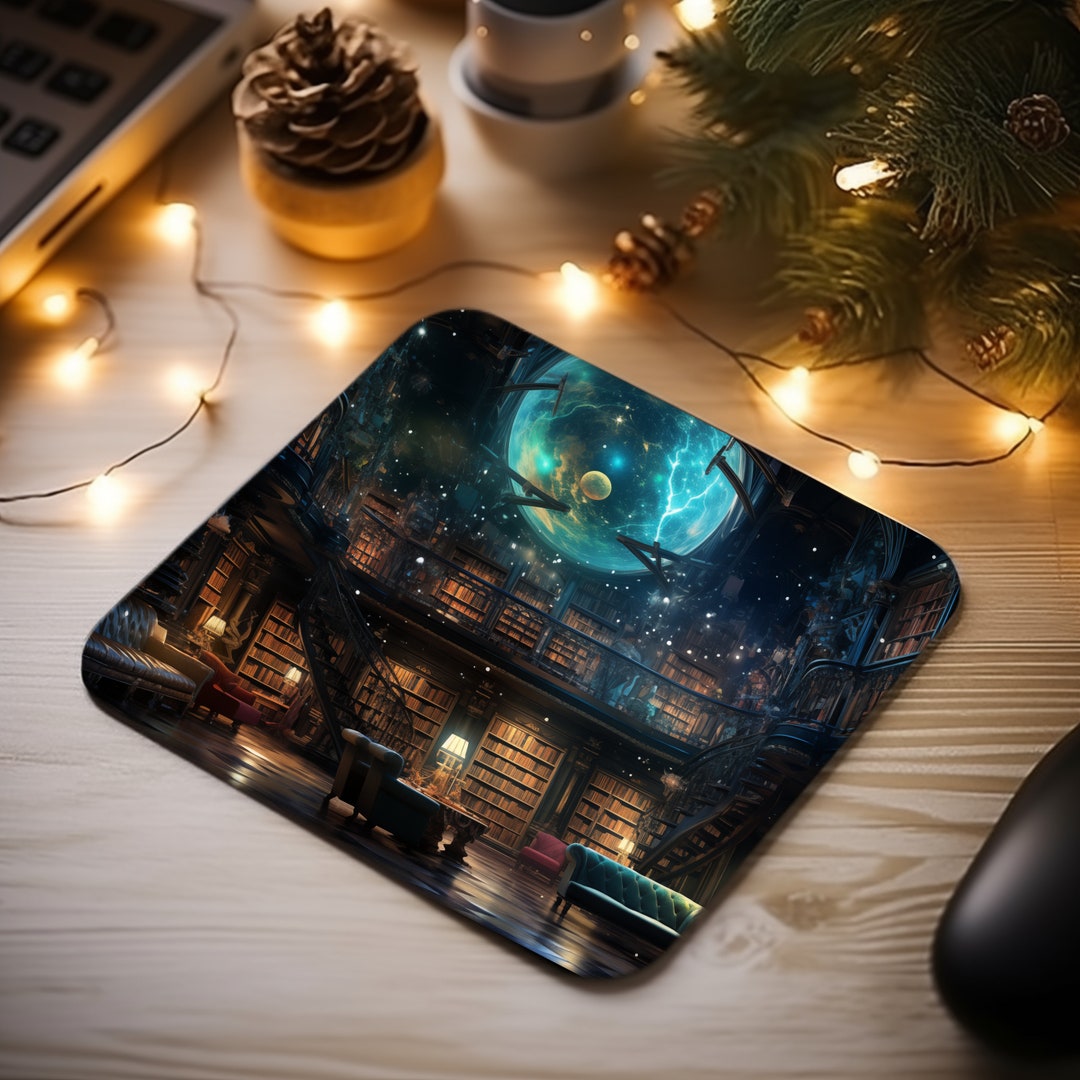Sci-fi Dystopian Castle Library Mouse Pad 7x86 Rubber Base Desk Accessory - Etsy