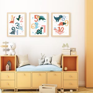 Nursery Wall Prints, Dinosaurs Number Education Wall Print - Etsy