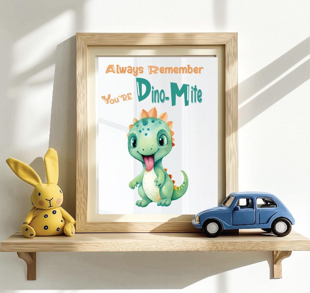 Dino-mite Dinosaur Nursery Print (digital Download) - Etsy