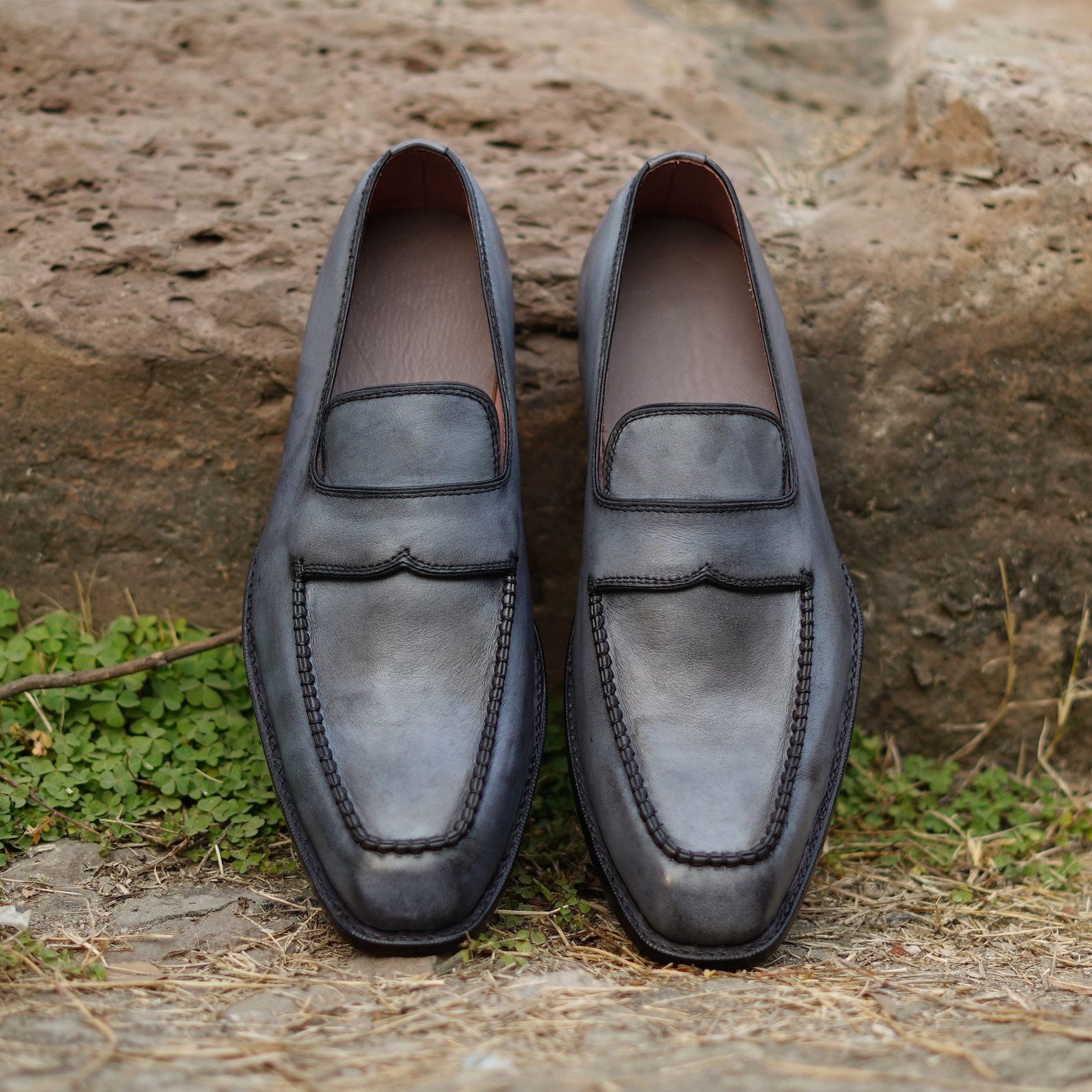 Men's Custom Handmade Grey Shaded Loafers. - Etsy
