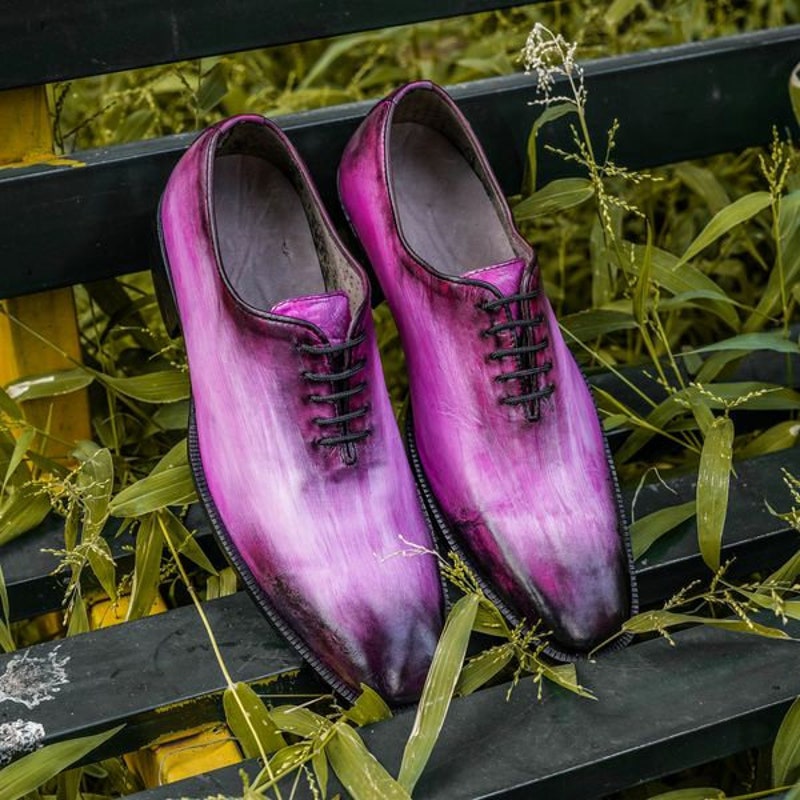Mens Pink Whole Cut Oxfords - Etsy New Zealand