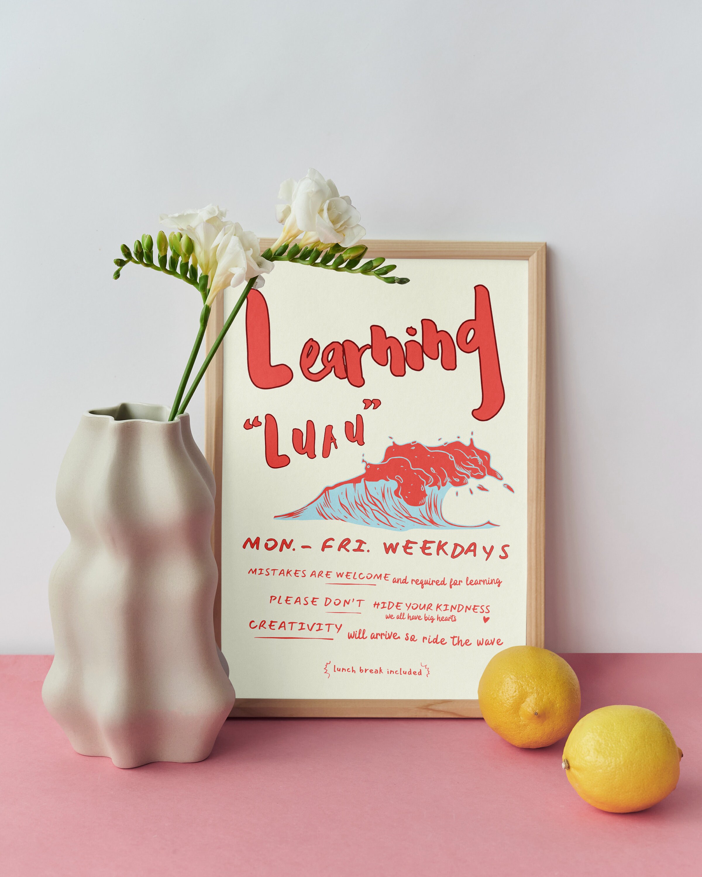 Learning Luau Classroom Printable Poster, Retro School Poster, Trendy ...