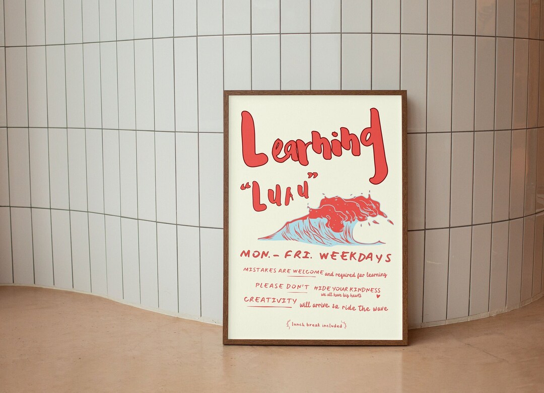 Learning Luau Classroom Printable Poster, Retro School Poster, Trendy ...