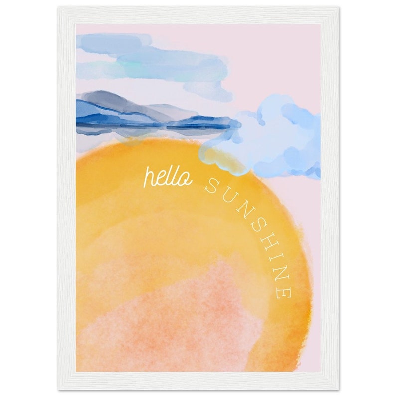 Hello Sunshine Art Print Wall Art Minimalist Design Classic Decor ...