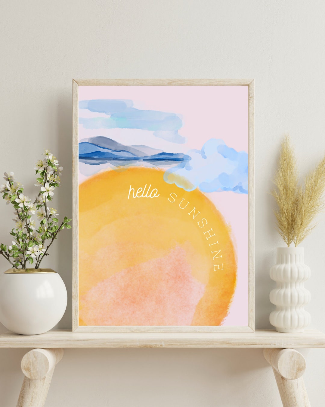 Hello Sunshine Art Print Wall Art Minimalist Design Classic Decor ...