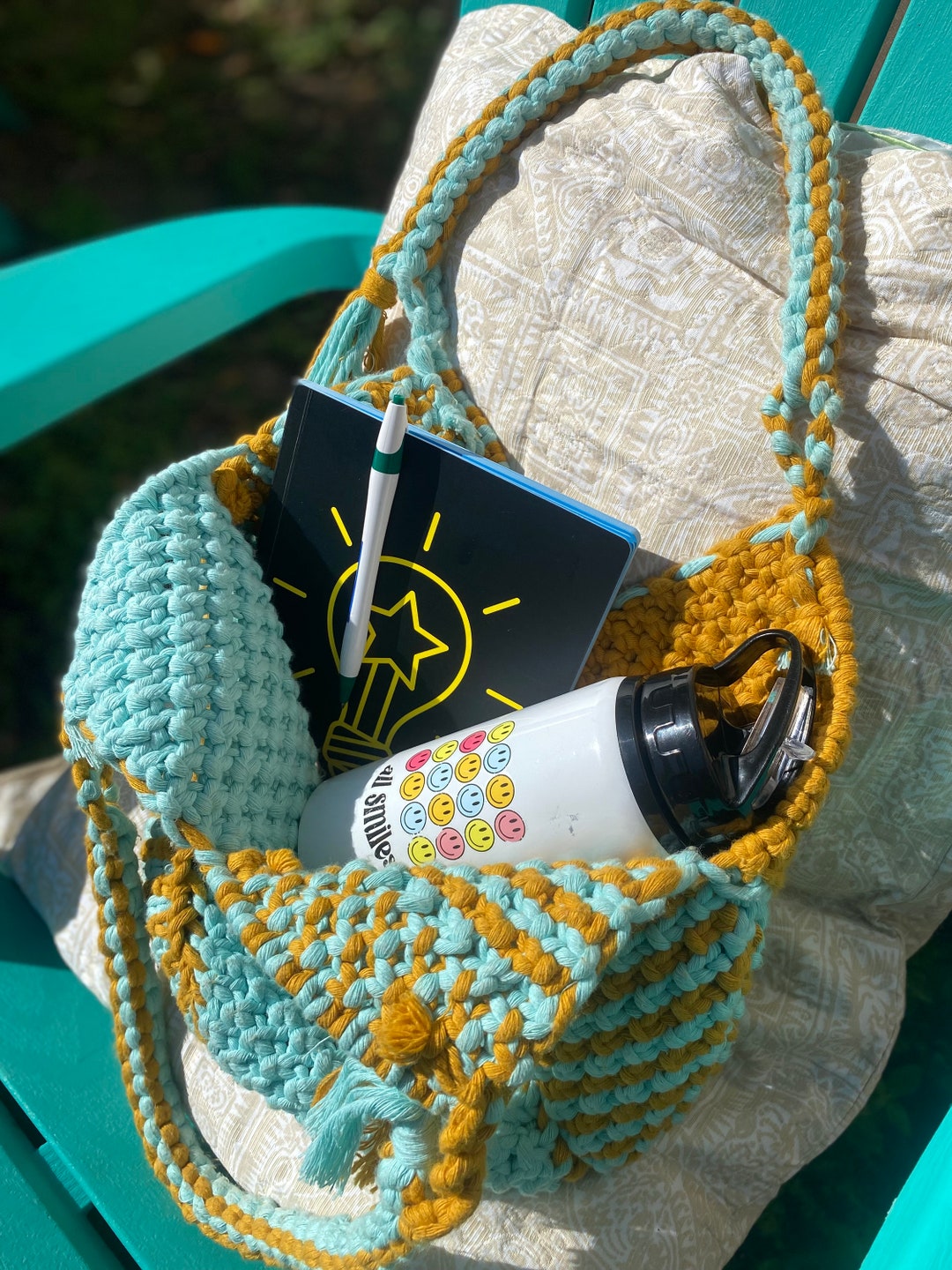 CASSIE, Macrame Handmade Cotton Tote Bag Boho Style - Etsy