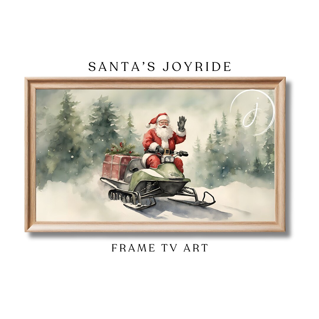 Fun Christmas Art | Santa's Joyride | Snowmobile | Winter Digital Art ...