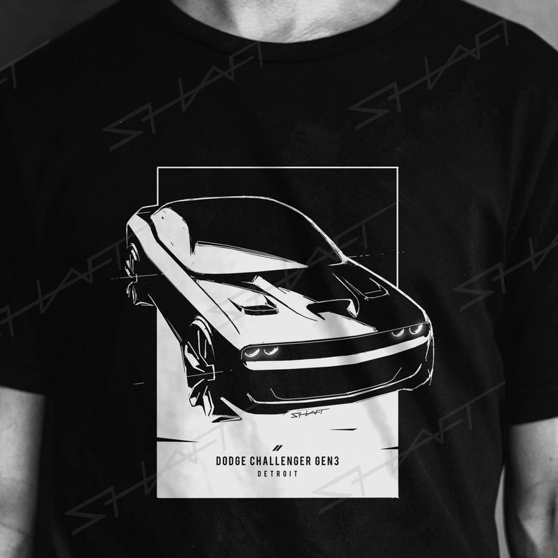 Dodge Challenger Inspired T-shirt Vehicle Minimalist Graphic ...