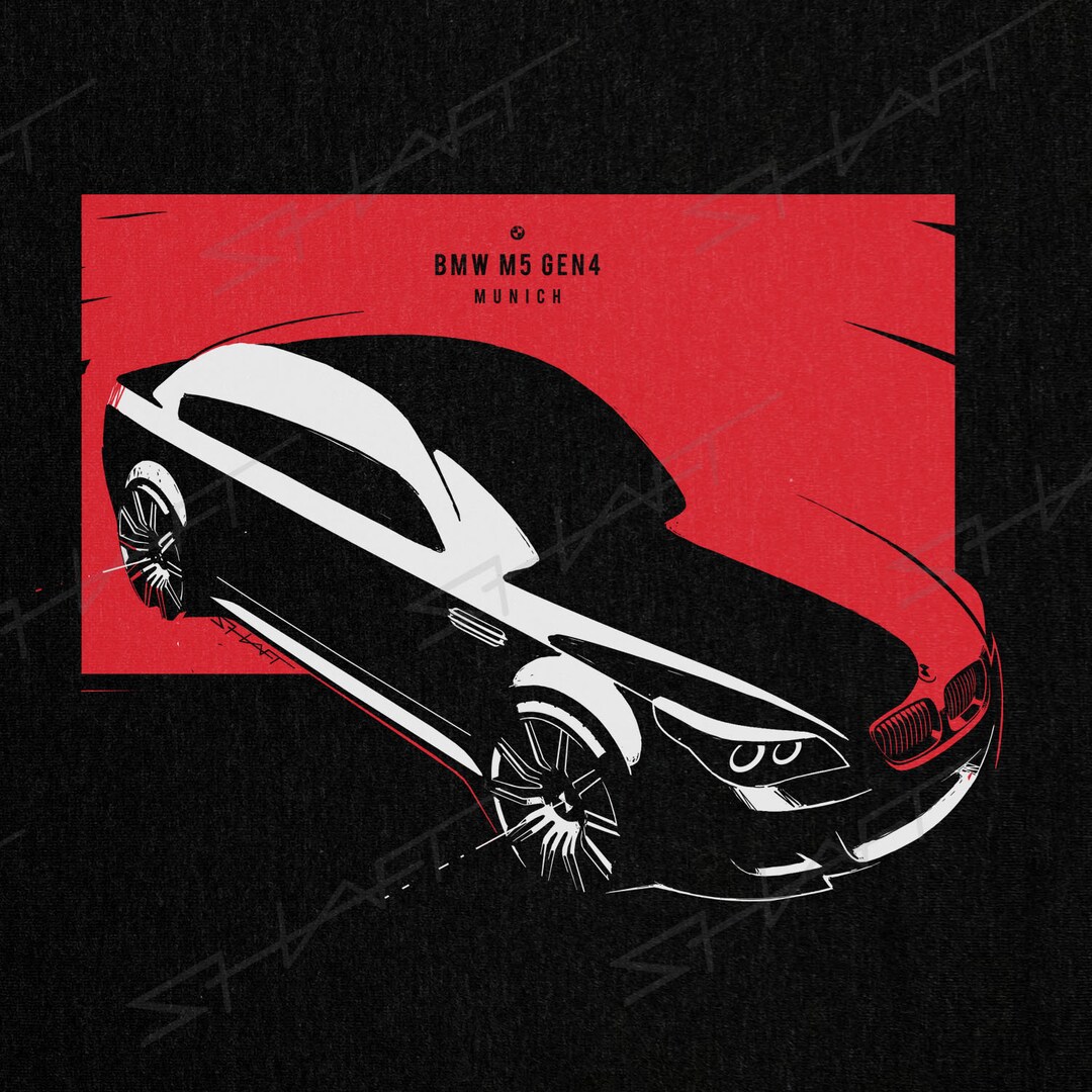 BMW E60 M5 Inspired T-shirt Various Color Versions Vehicle Minimalist ...