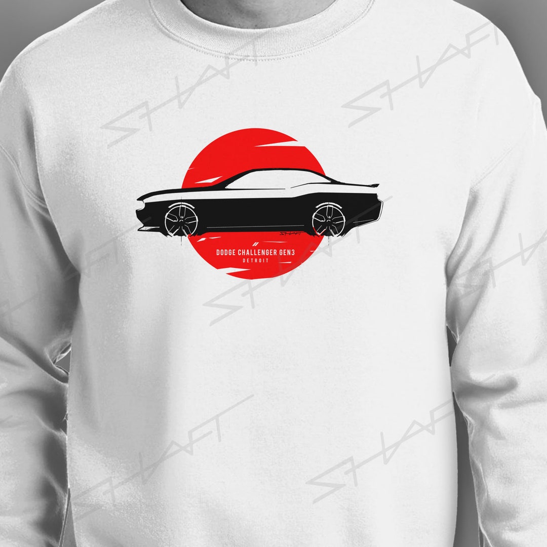 Dodge Challenger Inspired Sweatshirt SIDE Color Version Vehicle ...