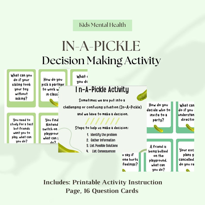 In-a-pickle Decision Making Activity - Etsy
