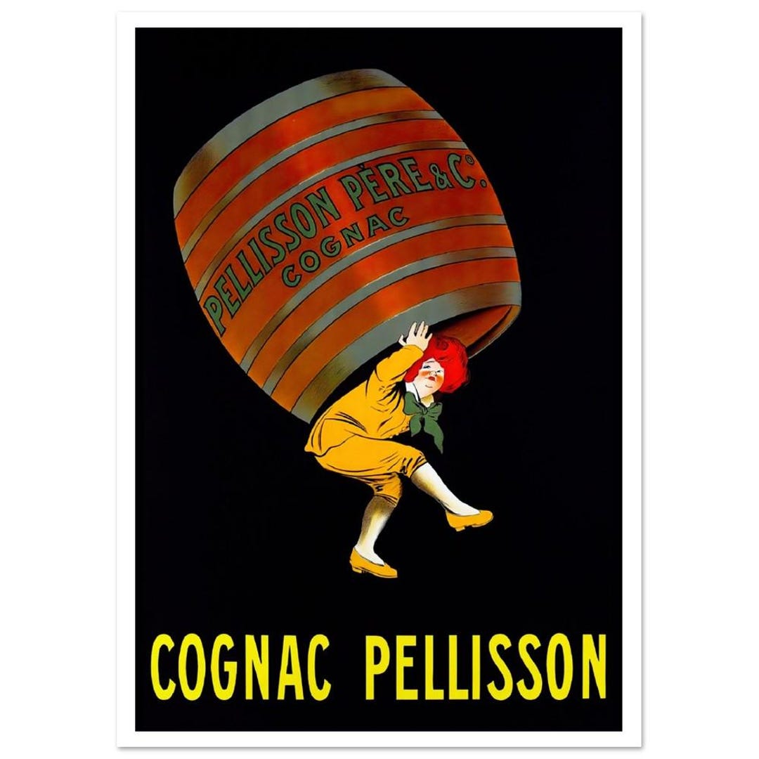 Vintage Ad | French Cognac Pelisson Poster | Black & Yellow | Barrel ...