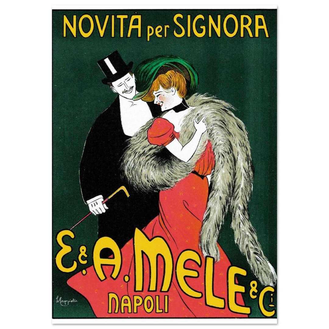 Vintage Italian Poster | Green & Red Art Print | Unique Wall Decor ...