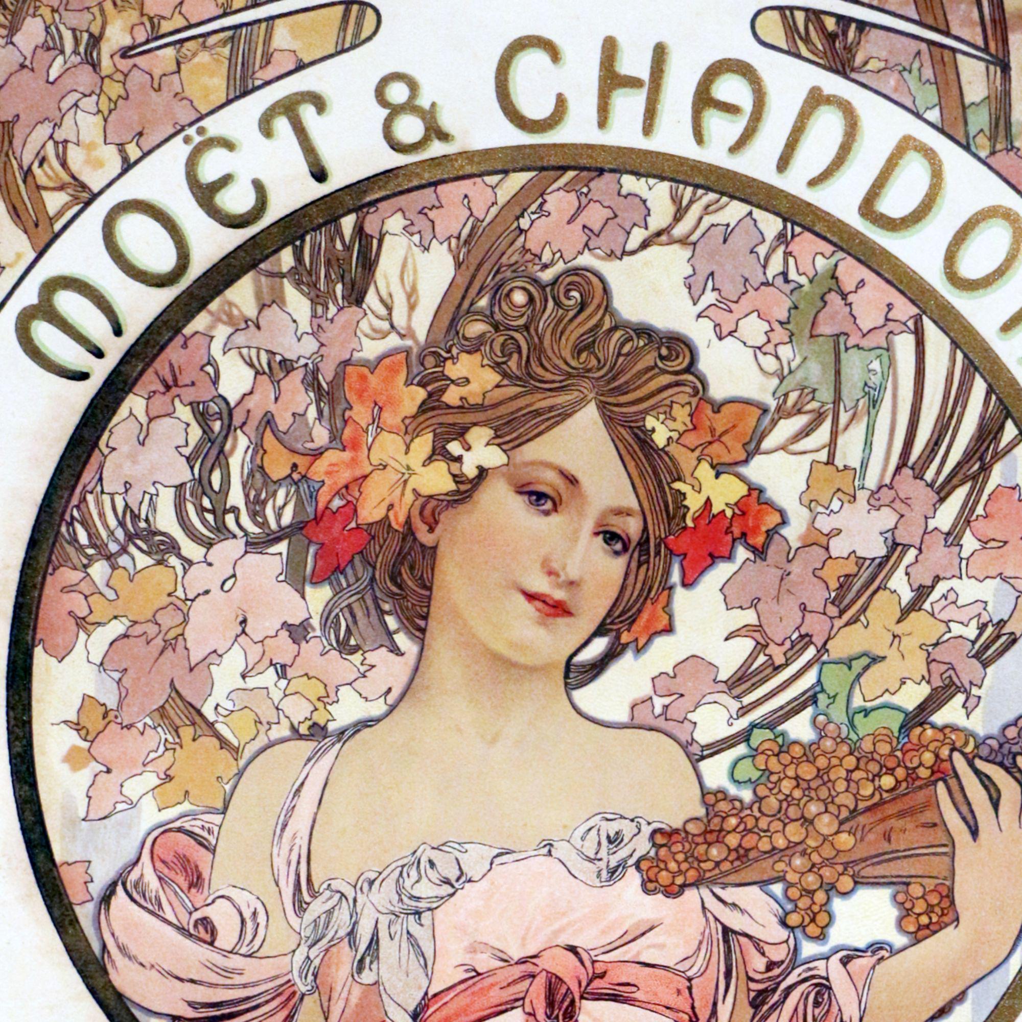 Alfons Mucha | Champagne Moët Poster | Art Nouveau | Vintage Art Print ...