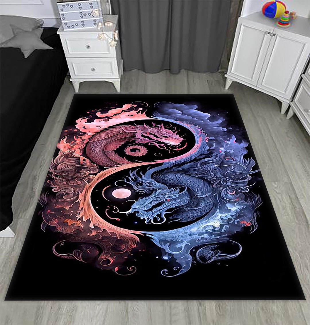Ying and Yang, Ying Yang Rug, Dragon Rug, Dragon, Japanese Rug ...
