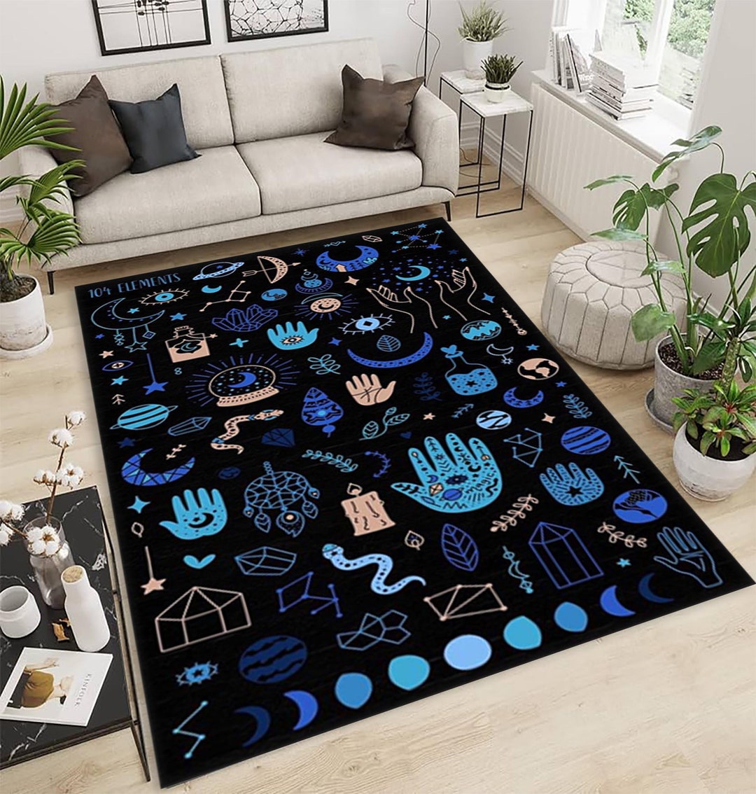 Evil Eye Rug, Hamsa Rug, Hamsa Patterned Rug, Space Rug, Mystical ...