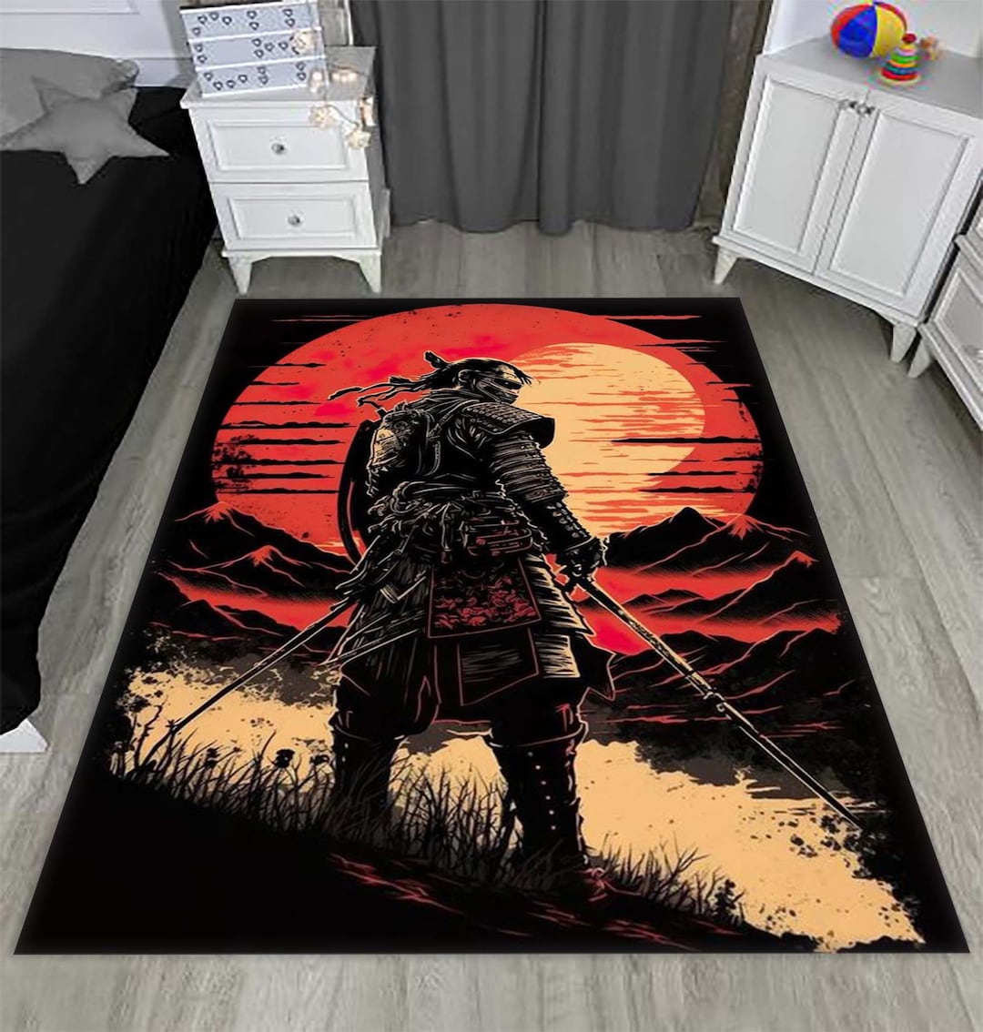 Samurai Rug, Katana Rug, Knight Rug, Anime Ninja Rug, Japan China Rug ...