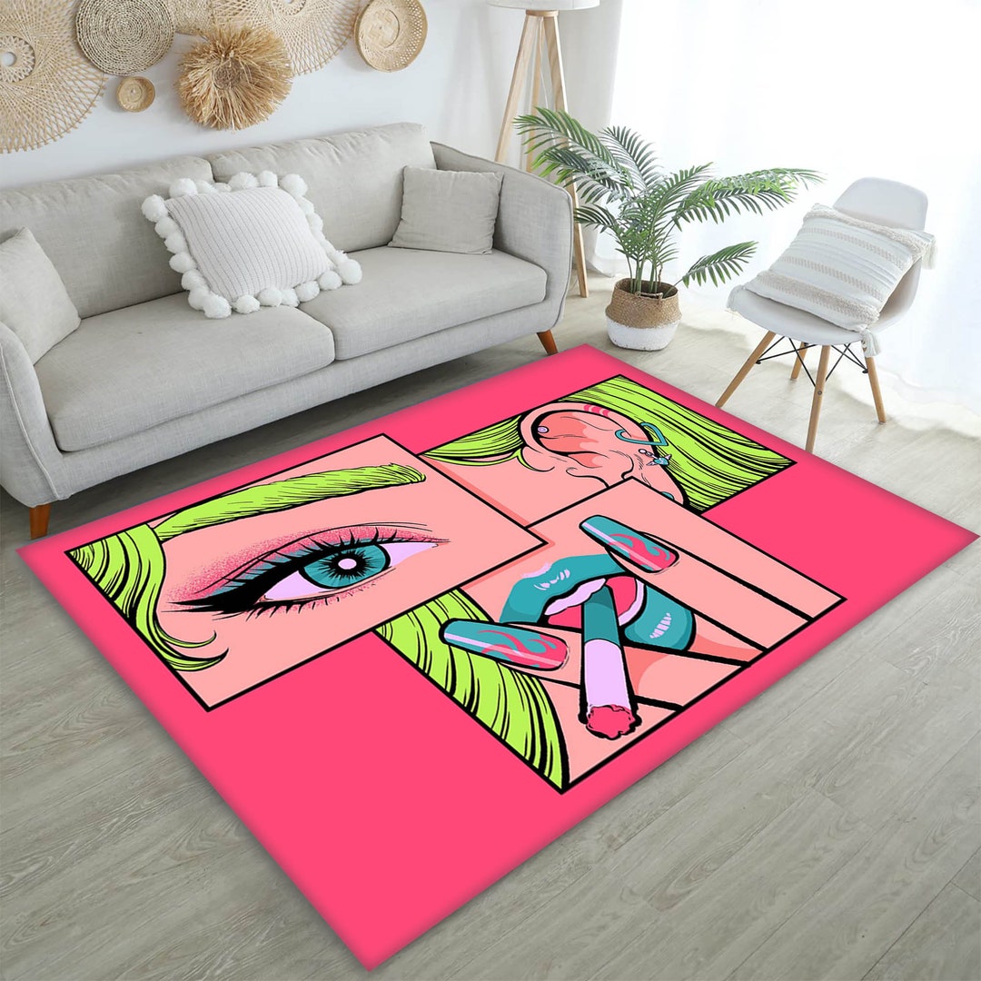 Pop Art Rug, Colorful Pop Art Rug, Pop Art, Pop Art Girl, Girl ...