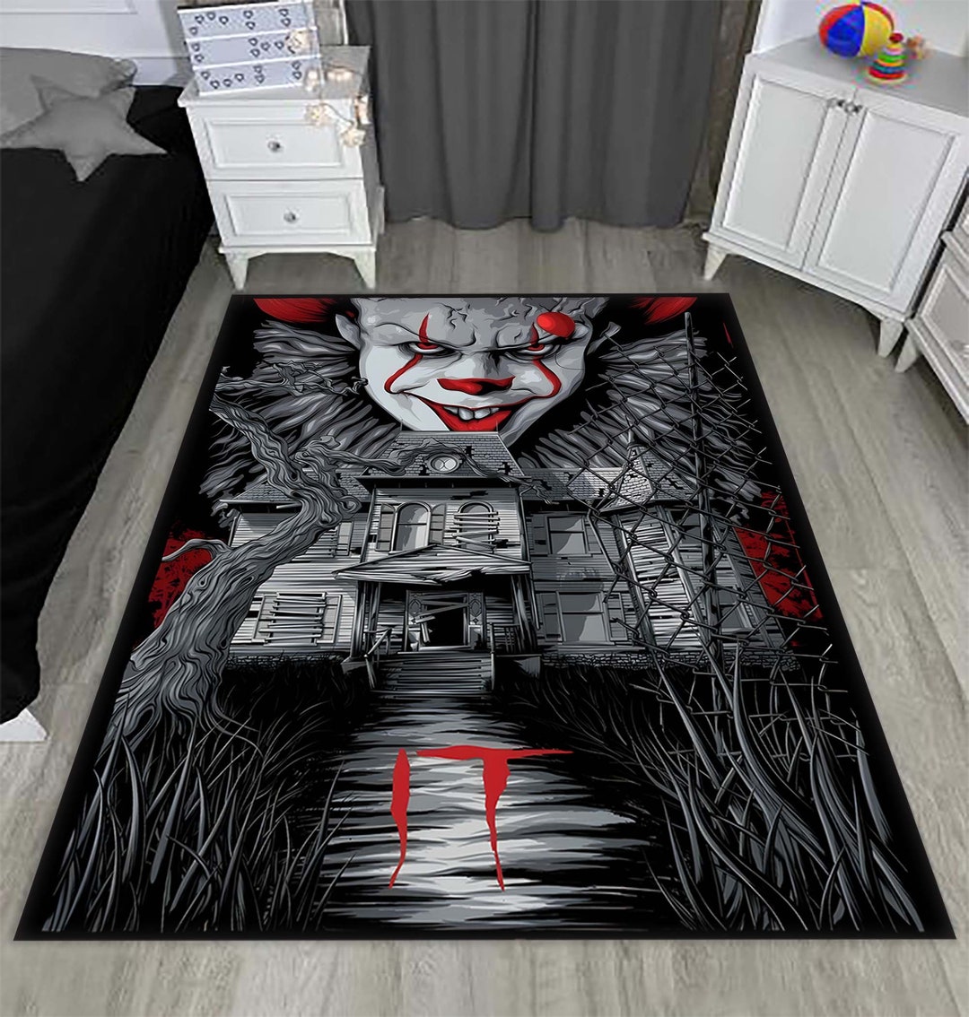 Pennywise Rug, Pennywise Patterned Rug, Movie Rug, Movie Character Rug ...