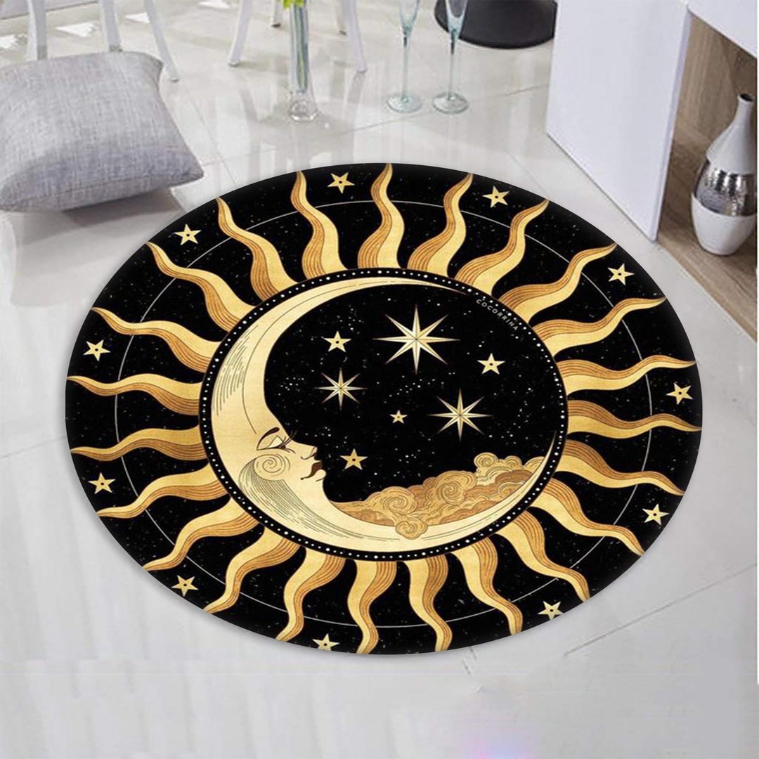 Moon Rug, Tarot Card Rug, Round Tarot Rug, Mystical Rug, Mystical Room ...
