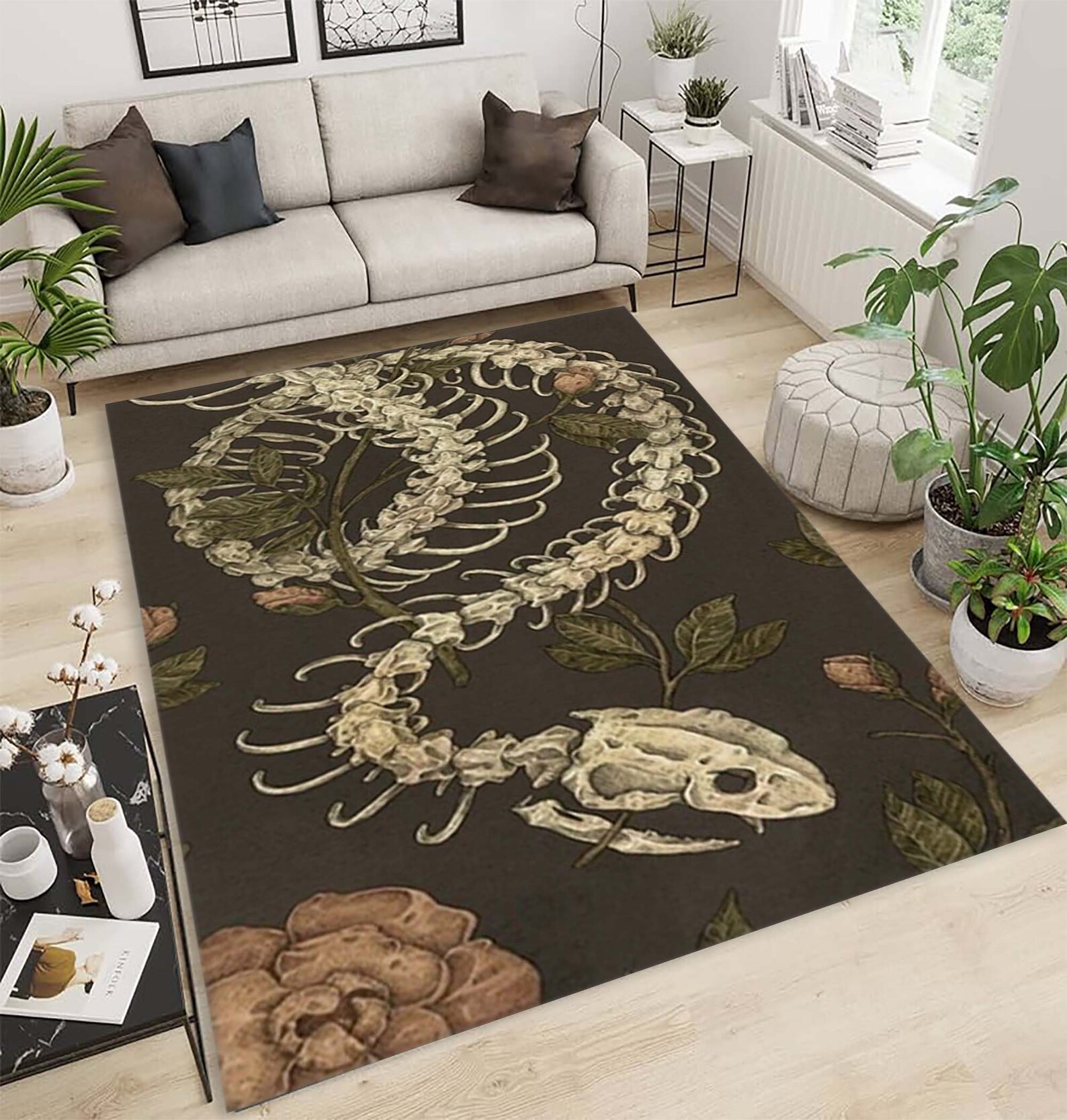 Snake Pattern Rug, Snake Rug, Snake Skeleton Rug, Animal Rug, Wild ...