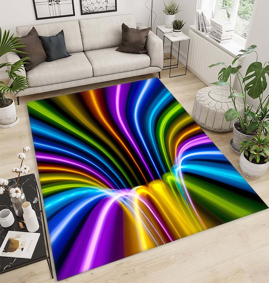Vortex Rug, 3D Rug, Illusion Patterned Rug, Illusion Rug, Blue Rug, 3D ...