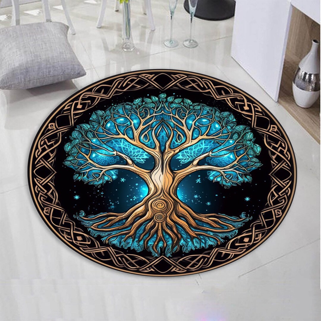 Tree of Life Rug, Tree of Life, Tree of Life Round Rug, Tree of Life ...
