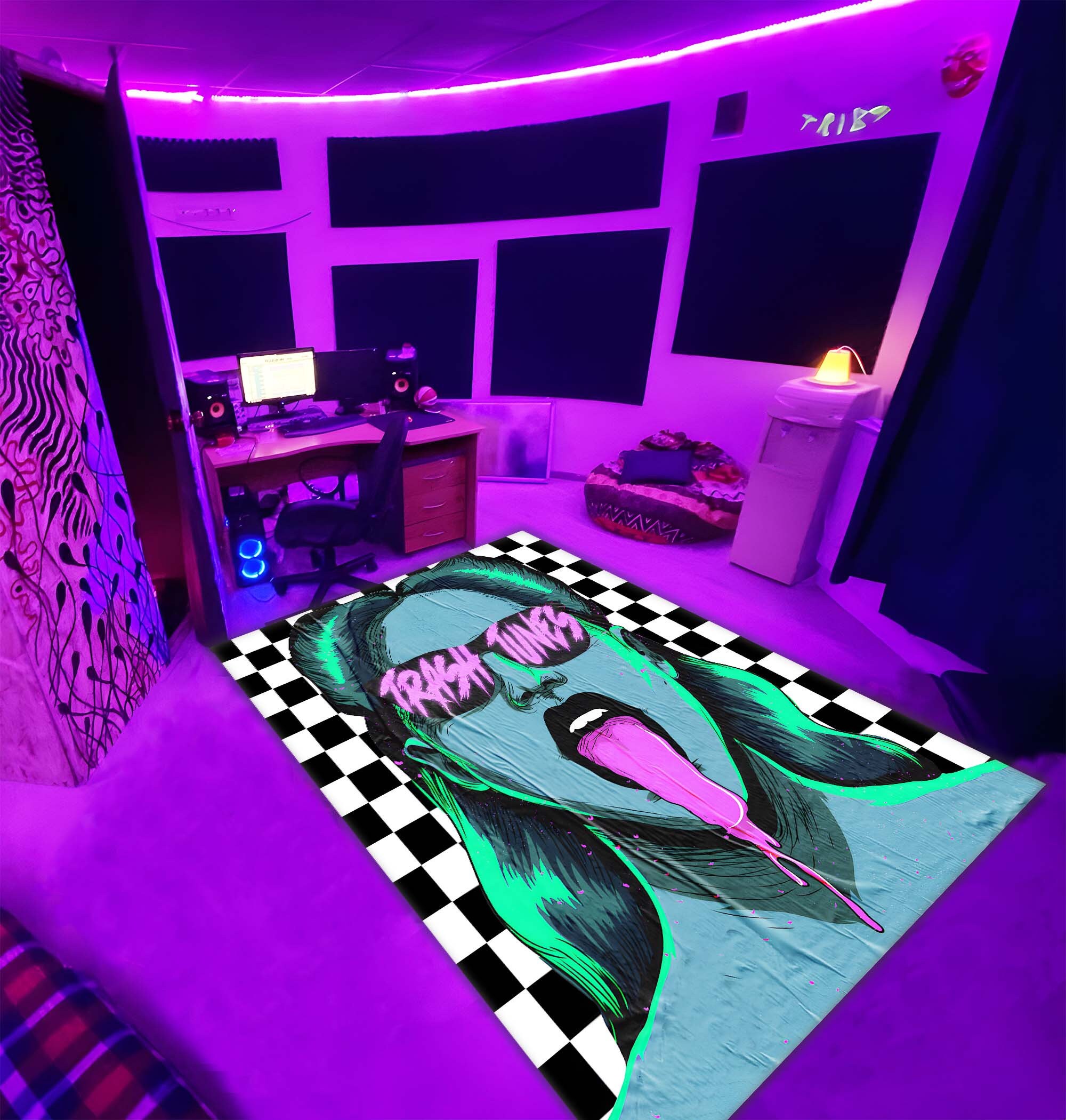 Neon Colored Rug, Pop Art, Pop Art Rug, Pop Art Girl Rug, Girl ...