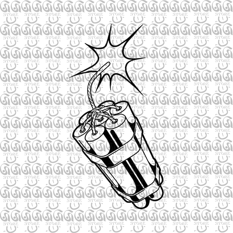 Dynamite Bomb SVG, Explosive Weapon SVG, Explosives SVG, Outline Stamp ...