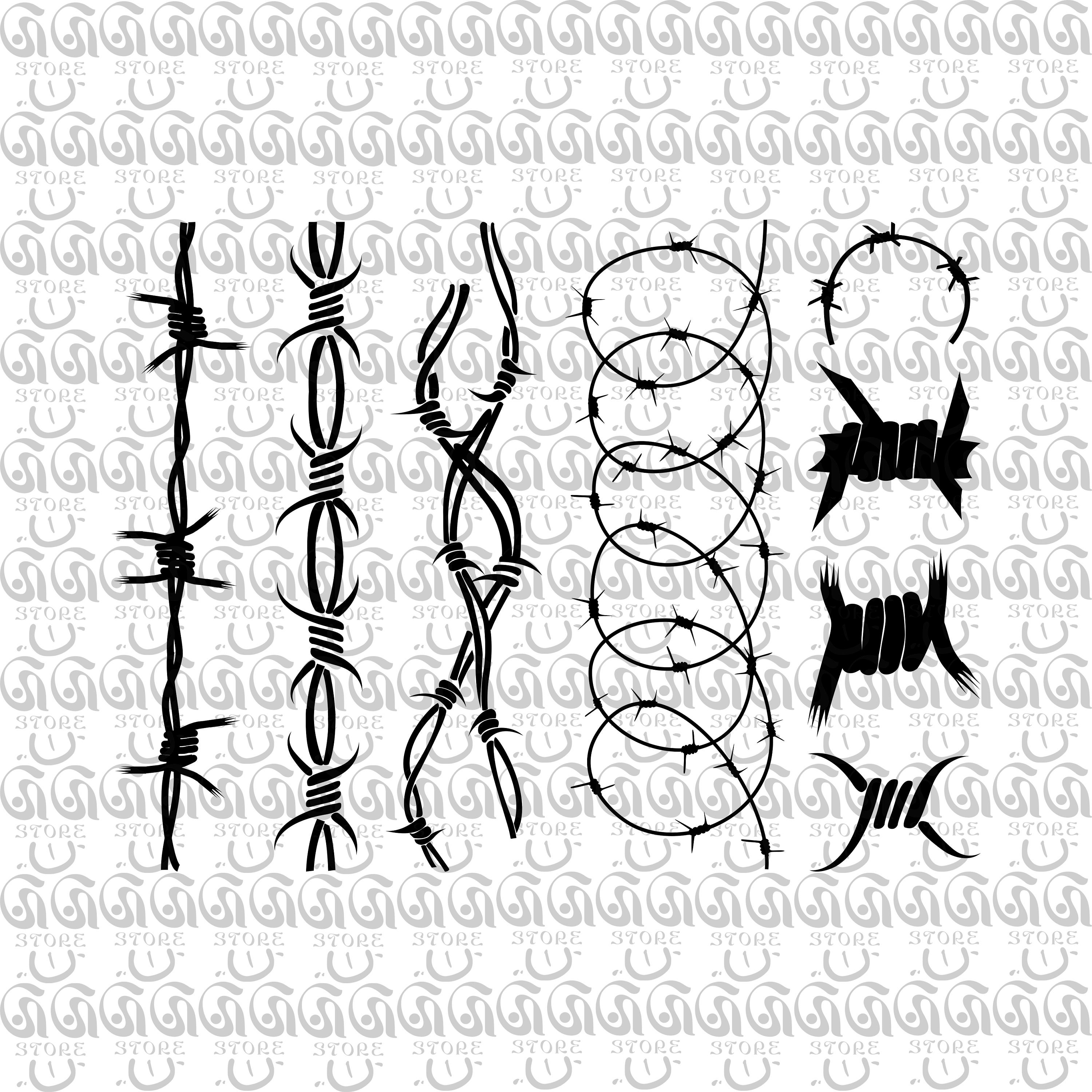 Barbed Wire, Barbed Wire Fence SVG, Jail, Fence With Spikes SVG, Tattoo ...