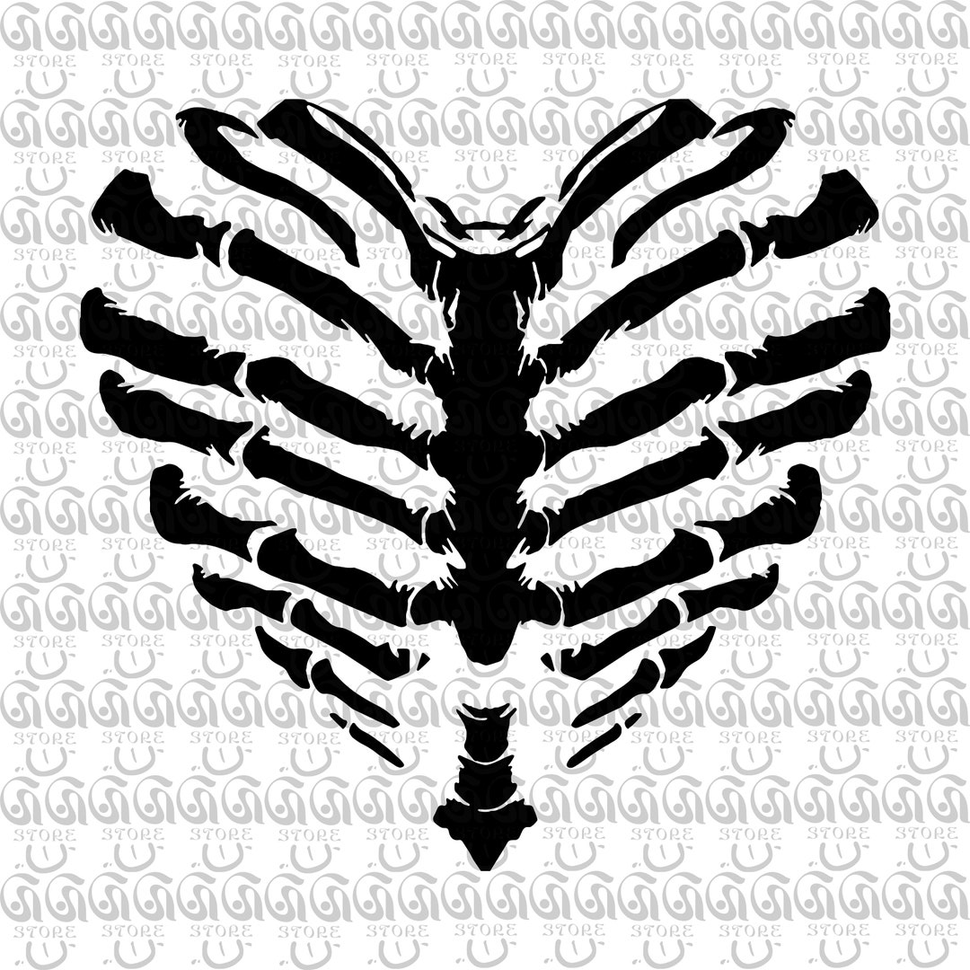 Skeleton Rib Heart SVG, Skeleton Rib Cage Heart SVG, Human Skeleton SVG ...