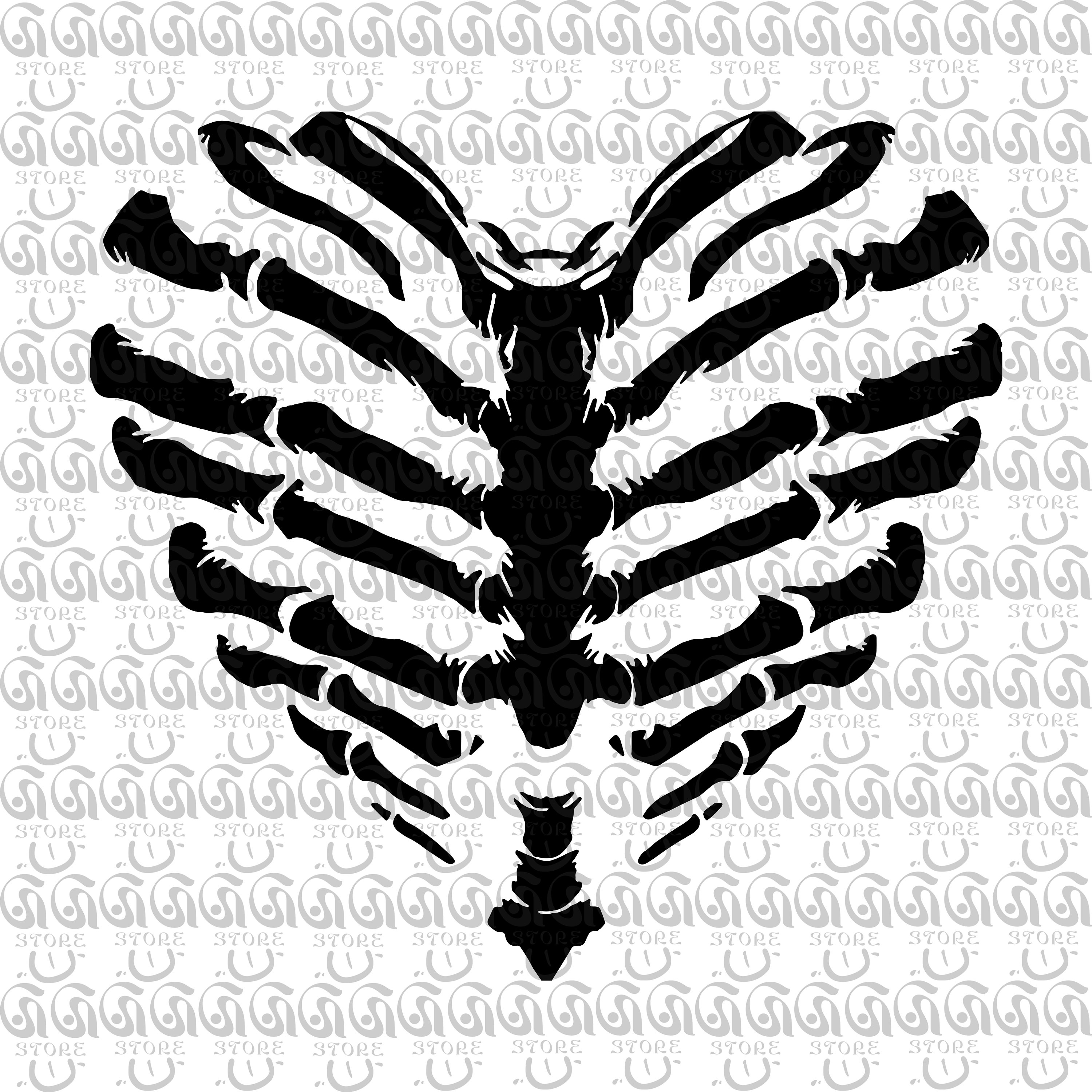 Skeleton Rib Heart SVG, Skeleton Rib Cage Heart SVG, Human Skeleton SVG ...