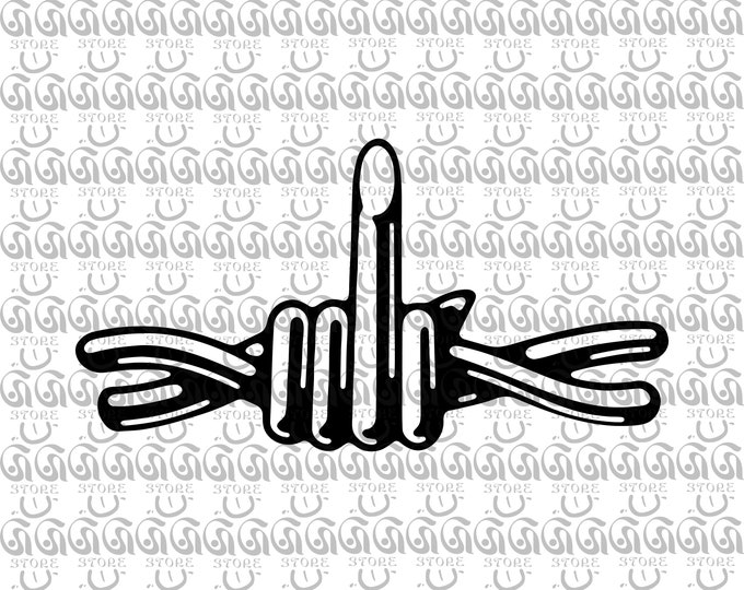 Barbed Wire Middle Finger SVG, Middle Finger Cricut, Middle Finger SVG ...