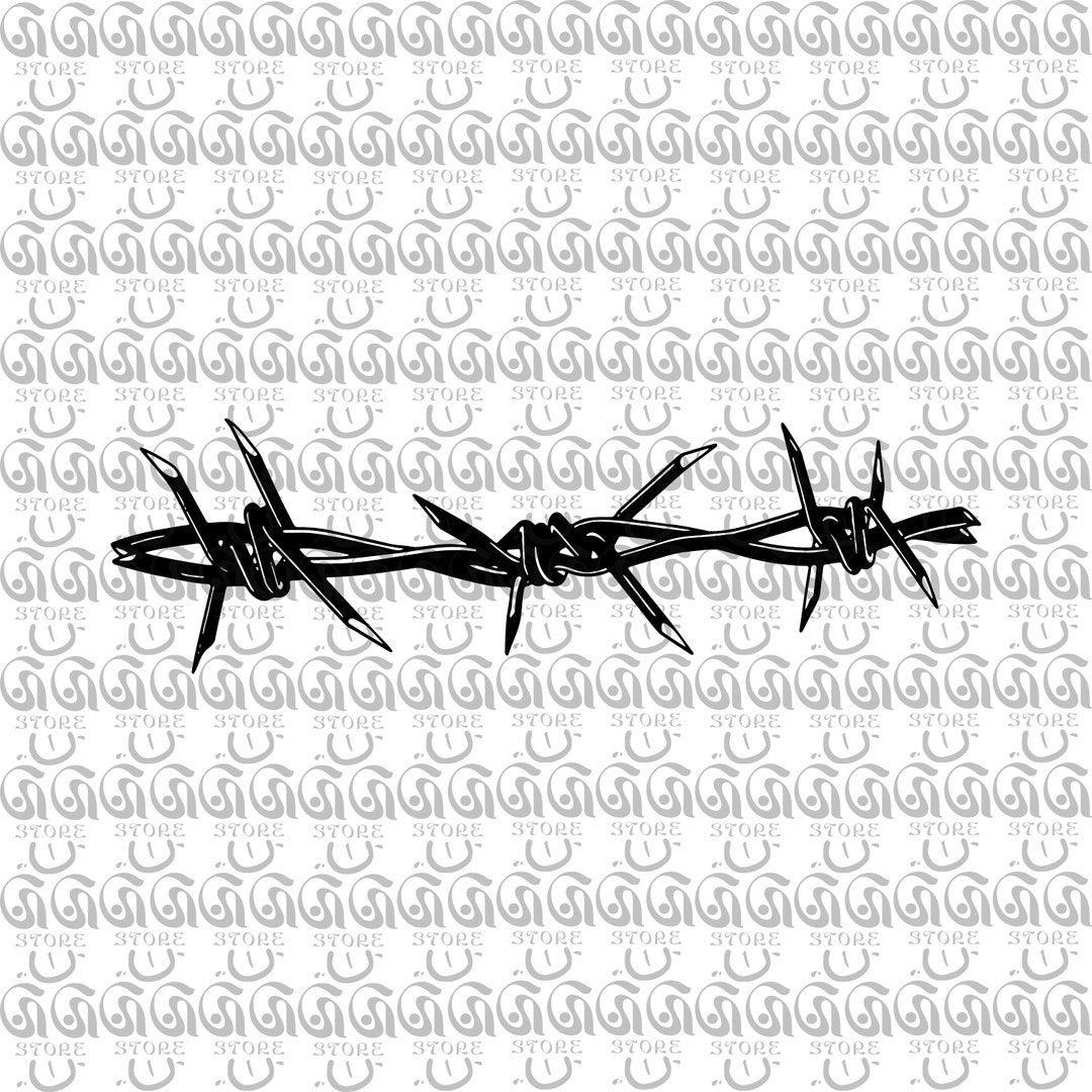 Barbed Wire Segment SVG, Barbed Wire Fence SVG, Fence With Spikes SVG ...