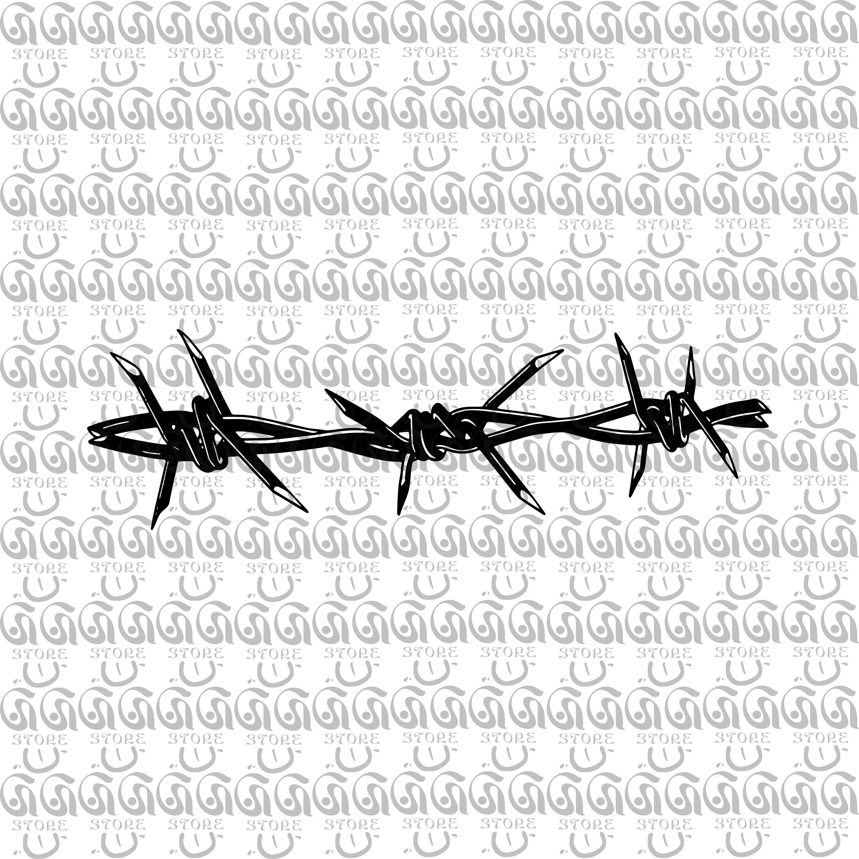 Barbed Wire Segment SVG, Barbed Wire Fence SVG, Fence With Spikes SVG ...