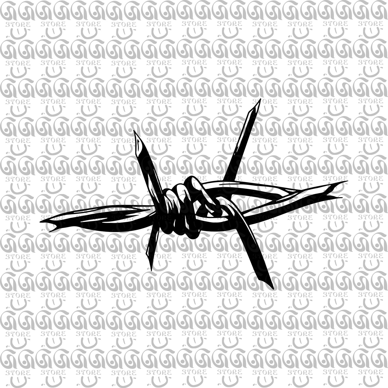 Barbed Wire Knot SVG, Barbed Wire Fence SVG, Fence With Spikes SVG ...