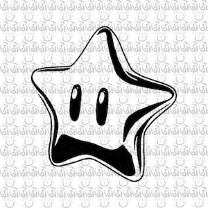 Mario Star SVG, Super Star SVG, Video Game SVG, Star Svg, Rounded Star ...