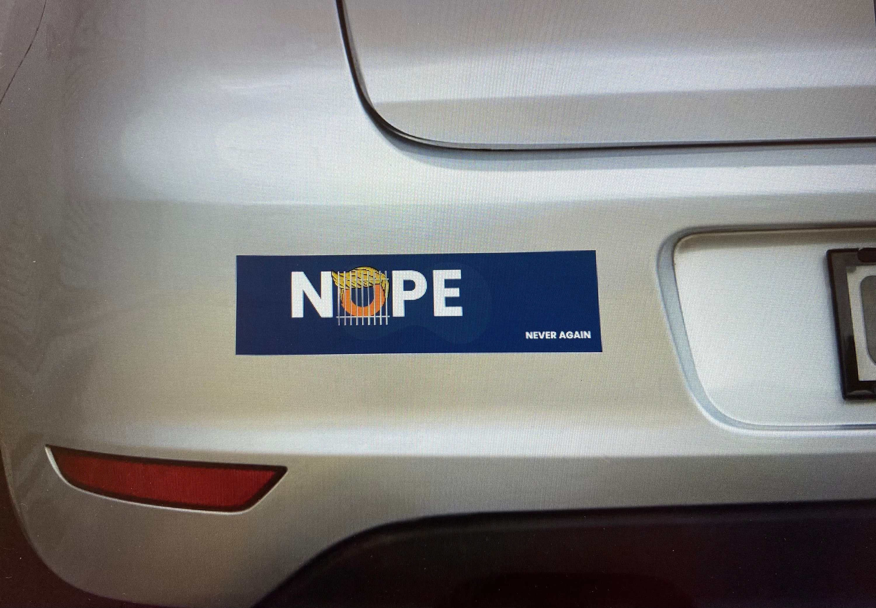 Anti-trump, NOPE Never Again, Bumper Sticker. Election 2024. NO TRUMP ...