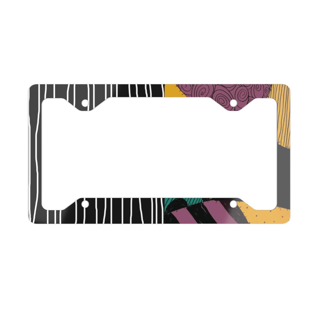Jack and Sally License Plate Frame, Gothic Couples Car Decor, Aluminum ...