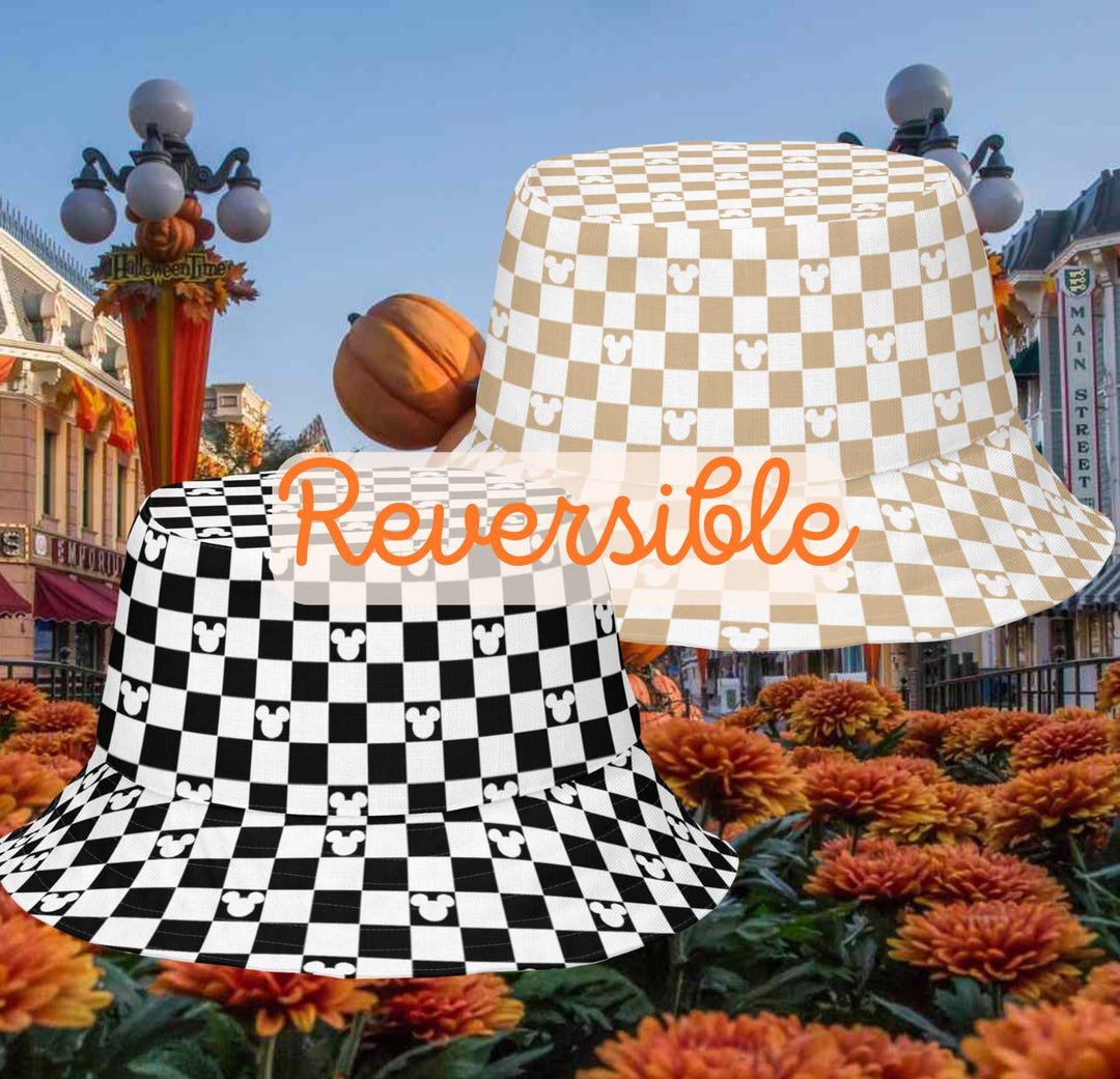 Checker Bucket Hat, Women Men Unisex Reversible Hat - Etsy