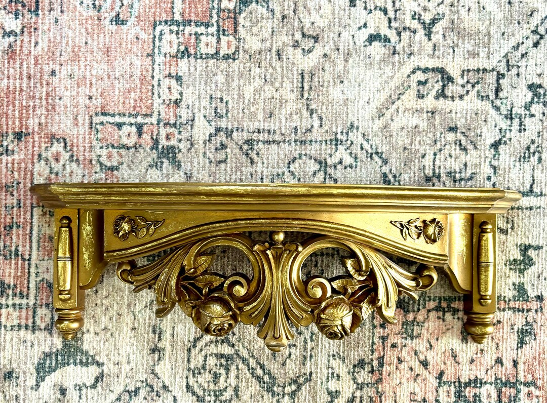 Beautiful Gold Tone Vintage Rose Shelf - Etsy