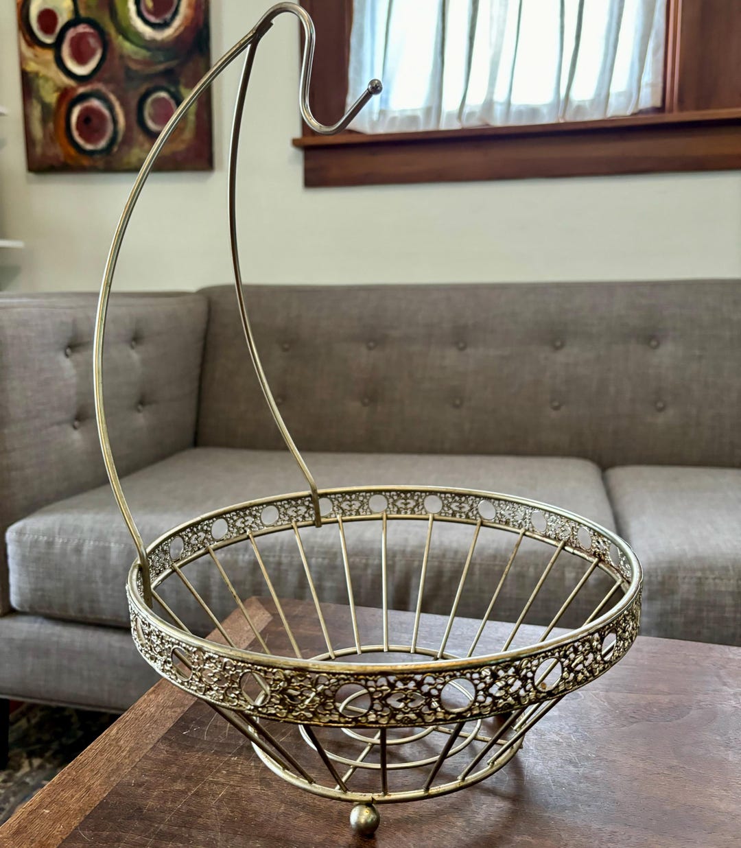 Vintage Brass Color Fruit Basket. - Etsy