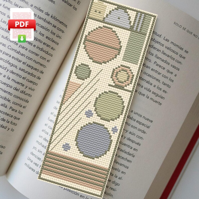 Geometric Bookmark Counted Cross Stitch Pattern, Beginner Friendly ...
