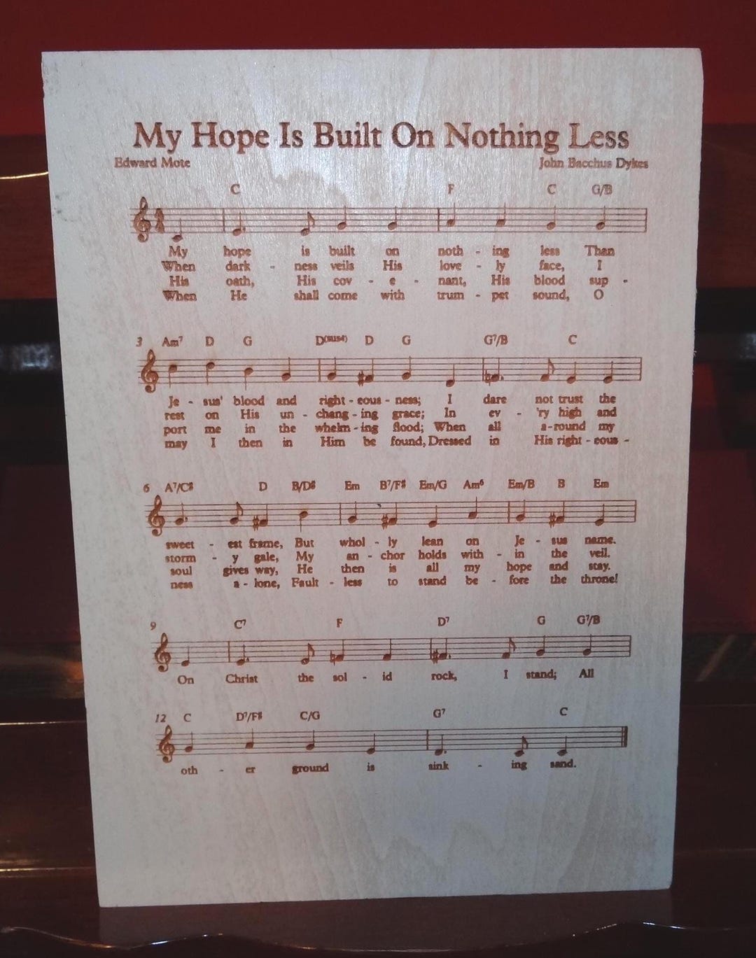 My Hope is Built on Nothing Less - Laser-engraved Hymn Plaque - Etsy